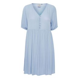 Minikleid Ichi "Minikleid IHMarrakech" Gr. L, blau (chambray blue) Damen Kleider