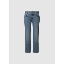 Gerade Jeans Pepe Jeans "STRAIGHT JEANS LW", Damen, Gr. 26, Länge 34, medium used stone wash, Denim/Jeans, Obermaterial: 99% Baumwolle, 1% Elasthan, casual, straight fit, Jeans, mit doppeltem Knopfverschluss