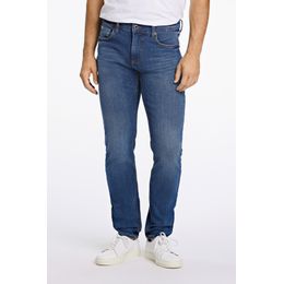 5-Pocket-Jeans LINDBERGH Gr. 32, Länge 32, blau (heavy blau), Herren, Denim/Jeans, Obermaterial: 93% Baumwolle, 5% Polyester, 2% Elasthan (LYCRA), Jeans, mit dunkler Waschung und Stretch