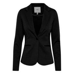 Sweatblazer Ichi "Sweatblazer IHKate", Damen, Gr. M, schwarz, Obermaterial: 74% Polyester PES. 22% Viskose LENZING ECOVERO CV LenzEcov. 4% Elasthan EL., casual, normal, Blazer