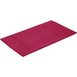 Badematte Vossen "Feeling" Badematten Gr. rechteckig (60cm x 100cm), Baumwolle, lila (cranberry) Badteppich, Uni-Farben, mit Bordüre, Hoch-Tief Effekt, reine Baumwolle