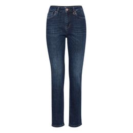 Röhrenjeans Pulz Jeans "Rhrenjeans PZLiva" Gr. 27, Länge 30, blau (dark blue denim) Damen Jeans