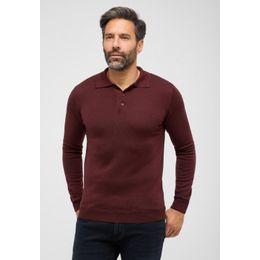 Polokragenpullover Eterna, Herren, Gr. L, rot (burgunder), 100% Wolle (Merino), casual, eng, Pullover