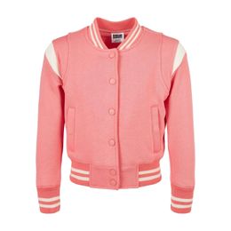 Allwetterjacke Urban Classics "Urban Classics Damen Girls Inset College Sweat Jacket" Gr. 122/128, pink (palepink/whitesand) Mädchen Jacken