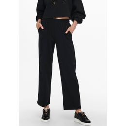 Jogger Pants Only "ONLPOPTRASH-SUKI LIFE MW PANT PNT", Damen, Gr. XS, Länge 30, schwarz, Sweatware, Obermaterial: 63% Viskose (LENZING ECOVERO), 32% Nylon, 5% Elasthan, unifarben, casual, Hosen