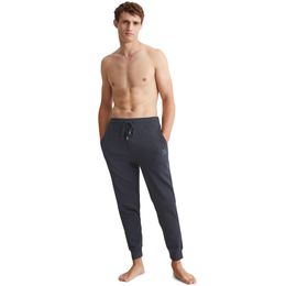 Marc O'Polo Jogginghose MARC O'POLO, Damen, Gr. XL, N-Gr, blau (schwarz navy), Obermaterial: 100% Baumwolle, unifarben, casual, bequem lang, Hosen, mit dezentem Logodruck