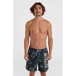 O`Neill Badeshorts O'NEILL "MIX & MATCH CALI FLORAL 16'' SWIM SHORTS" Gr. L, N-Gr, schwarz (black tonal) Herren Badehosen mit Kordel