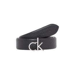 Ledergürtel Calvin Klein "CK LOGO BUCKLE BELT 3.0_PBL" Gr. 100, schwarz (pvh schwarz) Damen Gürtel mit Logoprägung als Schließe