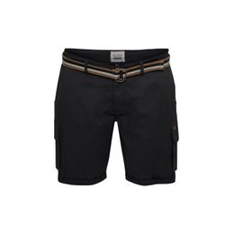 Cargoshorts Blend "Cargoshorts BHBBrian", Herren, Gr. 4XL, N-Gr, schwarz, Obermaterial: 97% Baumwolle CO. 3% Elasthan EL., casual, regular fit kurz, Hosen