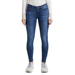 Skinny-fit-Jeans Tom Tailor Denim "JONA", Damen, Gr. 26, Länge 34, blau (clean mid stone blau denim), Denim/Jeans, Obermaterial: 72% Baumwolle, 27% Polyester, 1% Elasthan, casual, skinny fit lang, Jeans