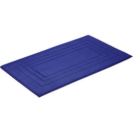 Badematte Vossen "Feeling" Badematten Gr. quadratisch (60cm x 60cm), Baumwolle, blau (reflex blue) Badteppich, Uni-Farben, mit Bordüre, Hoch-Tief Effekt, reine Baumwolle