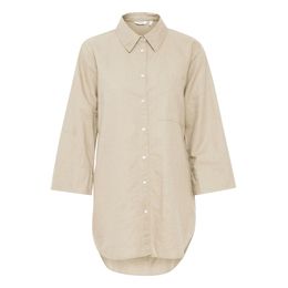 Klassische Bluse B.Young "Bluse BYEmman" Gr. 36, bunt (oyster), Damen, Obermaterial: 70% Baumwolle CO. 30% Leinen LI., Blusen