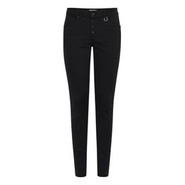 Röhrenjeans Pulz Jeans "Rhrenjeans PZAnna" Gr. 26, N-Gr, schwarz (black denim) Damen Jeans