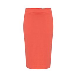 Bleistiftrock Ichi "Bleistiftrock IHKate", Damen, Gr. M, rot (hot coral), Obermaterial: 74% Polyester Pol. recyc.. 22% Viskose LENZINGu00bf ECOVEROu00bf CV LenzEcov. 4% Elasthan EL., casual, slim fit kniebedeckend, Röcke