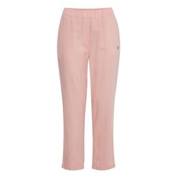 Leinenhose oxmo "Leinenhose OXAlfa", Damen, Gr. 38, N-Gr, bunt (coral cloud), Obermaterial: 55% Leinen LI. 45% Viskose LENZING ECOVERO CV LenzEcov., casual, regular fit knöchelfrei, Hosen