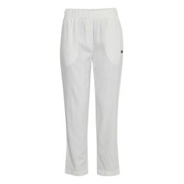 Leinenhose oxmo "Leinenhose OXAlfa", Damen, Gr. 38, N-Gr, weiß (sanftes weiß), Obermaterial: 55% Leinen LI. 45% Viskose LENZING ECOVERO CV LenzEcov., casual, regular fit knöchelfrei, Hosen