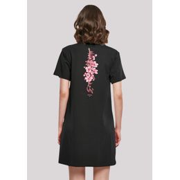 Shirtkleid F4NT4STIC "Cherry Blossom Damen T-Shirt Kleid", Damen, Gr. S, schwarz, Obermaterial: 100% Baumwolle, casual, regular fit, Rundhals, Kurzarm ohne Bündchen, Kleider, Print