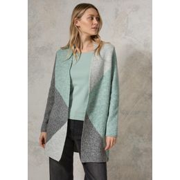 Cardigan Cecil, Damen, Gr. XXL46, grün (glaced grün melange), Stoff, 42% Polyacryl, 31% Polyester, 27% Baumwolle, colorblocking, normal hüftlang, ohne Ausschnitt, Bündchen, Strickjacken, im angenehmen Materialmix