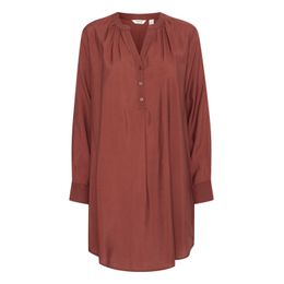 Longbluse B.Young "Tunika BYHILLA TUNIC SHIRT -" Gr. 34, braun (hot chocolate), Damen, Obermaterial: 85% Viskose LENZING ECOVERO CV LenzEcov. 15% Polyester PES., Blusen