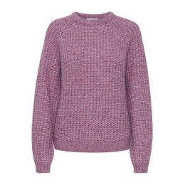 Strickpullover B.Young "Strickpullover BYOksana" Gr. XL, rosa (mulberry melange), Damen, Obermaterial: 55% Polyacryl PAN. 21% Polyester PES. 16% Nylon NY. 8% Wolle WO., meliert, Pullover