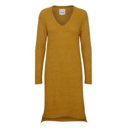 Strickkleid oxmo "Strickkleid OXIda" Gr. L, gelb (honey mustard melange) Damen Kleider