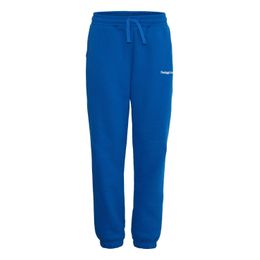 Sweathose THEJOGGCONCEPT "Sweathose JCRafine", Damen, Gr. L, N-Gr, blau (surf the web), Obermaterial: 65% Baumwolle CO. 35% Polyester PES., unifarben, casual, regular fit knöchellang, Hosen