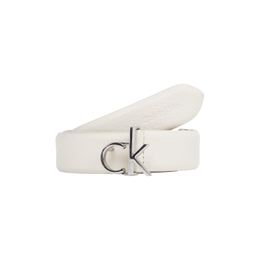 Ledergürtel Calvin Klein "CK LOGO BUCKLE BELT 3.0_PBL" Gr. 100, schwarz ecru Damen Gürtel mit Logoprägung als Schließe