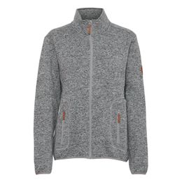 Fleecejacke North Bend "Fleecejacke NBSamana", Damen, Gr. 42, grau (light grau melange), Obermaterial: 100% Polyester PES., sportlich, regular fit, Jacken