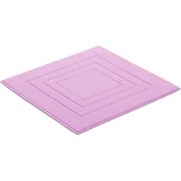 Badematte Vossen "Feeling" Badematten Gr. quadratisch (60cm x 60cm), Baumwolle, rosa (lotus) Badteppich, Uni-Farben, mit Bordüre, Hoch-Tief Effekt, reine Baumwolle