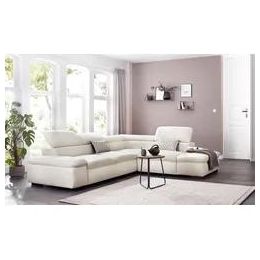 Ecksofa Home Affaire "Alberto L-Form" Sofas Gr. B/H/T: 272cm x 73cm x 226cm, Luxus-Microfaser ALTARA NUBUCK, Ottomane rechts, ohne Bettfunktion, beige (creme) mit Kopfteilverstellung, wahlweise Bettfunktion