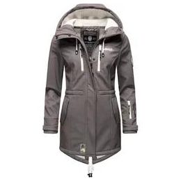 Funktionsmantel Marikoo "Zimtzicke" Gr. XXL (44), grau Damen Mäntel sportlicher Softshell Parka mit Kapuze