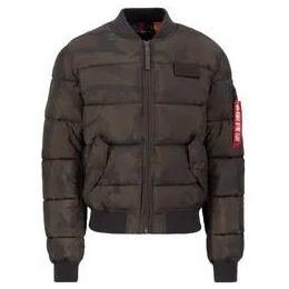 Bomberjacke Alpha Industries "Alpha Industries Men - Bomber Jackets MA-1 Puffer Camo" Gr. L, grün (schwarz olive camo) Herren Jacken