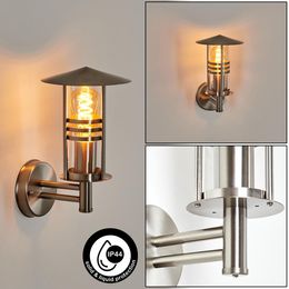 hofstein Forli Aussenwandleuchte Edelstahl, Transparent, Klar, 1-flammig