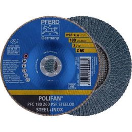 Pferd 67766185 PFC 180 Z 60 PSF STEELOX Fächerschleifscheibe Durchmesser 180 mm Bohrungs-Ø 22.23 mm Edelstahl, Stahl 10 St.