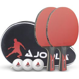 Tischtennisschläger Joola "TT-Set Duo Carbon", bunt (schwarz, rot, weiß), TischtennisschlägerB:168mm L:283mm T:4mm, B:168mm L:283mm T:4mm