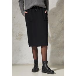 Maxirock Cecil Gr. L (42), schwarz, Damen, Stoff, 54% Polyester, 39% Viskose, 7% Elasthan, unifarben, Röcke, Elastikbund mit Tunnelzug