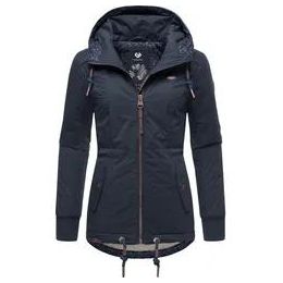 Winterjacke Ragwear "YM-Danka" Gr. L (40), blau (jeansblau) Damen Jacken stylische Winter Outdoorjacke mit Kapuze