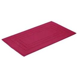 Badematte Vossen "Feeling" Badematten Gr. quadratisch (60cm x 60cm), Baumwolle, lila (cranberry) Badteppich, Uni-Farben, mit Bordüre, Hoch-Tief Effekt, reine Baumwolle