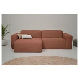 Ecksofa Inosign "Koa,228cm, L-Form, Modulsofa, Webstoff, Cord" Sofas Gr. B/H/T: 228cm x 88cm x 159cm, Cord, Recamiere links, rosa (blush) Designsofa in Cord