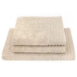 Handtuch Set Dyckhoff "Deep Harmony Energy" Handtücher (Packung) Gr. 3 St., beige (natur) 15% Hanf; 2 Handtücher (50x100cm), 1 Duschtuch (70x140cm)