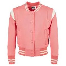 Allwetterjacke Urban Classics "Urban Classics Damen Girls Inset College Sweat Jacket" Gr. 134/140, pink (palepink, weißsand) Mädchen Jacken