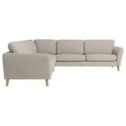 Ecksofa Home Affaire "MARSEILLE 278/278 cm, L-Form" Sofas Gr. B/H/T: 278cm x 88cm x 278cm, Flachgewebe, gleichschenklig, grau (light grey) gleichschenklig, aus Eiche-Massivholz Beinen, verschiedene Bezüge