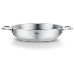 Servierpfanne Fissler "Fissler Pure Collection Servierpfanne 24cm", silber (silberfarben), H:6,5cm L:38cm Ø:28cm, Pfannen, Backofengeeignet bis 230C, Schüttrand, Made in Germany