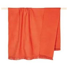 Wohndecke Pad "SYDNEY", orange (pumpkin), B:150cm L:200cm, Mischgewebe, Wohndecken, Made in Europe