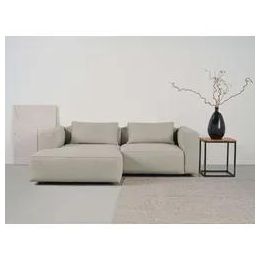 Ecksofa Andas "Tvinnet" Sofas Gr. B/H/T: 228cm x 73cm x 166cm, Struktur grob, Recamiere links, beige (cream) Breite 228 cm, extra tiefe Sitzfläche, kubisches Sitzvergnügen