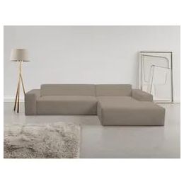 Ecksofa Inosign "Zeus-XL" Sofas Gr. B/H/T: 311cm x 70cm x 210cm, Cord, Ottomane rechts, Ottomane rechts, beige (greige) Curvy Trend Garnitur mit urbaner Optik