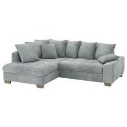 Ecksofa Inosign "Nikita II, L-Form" Sofas Gr. B/H/T: 243cm x 88cm x 190cm, Velours, Bettfunktion rechts, Ausführung, silberfarben (dolce 14 silber) mit Kaltschaumpolsterung, wahlweise Bett und Bettkasten