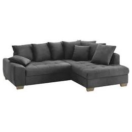 Ecksofa Inosign "Nikita II, L-Form" Sofas Gr. B/H/T: 240cm x 86cm x 190cm, Microfaser 1, Ottomane rechts, Ausführung / Funktion, schwarz Wahlweise mit Kaltschaum, EasyBett, Bettkasten