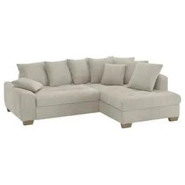 Ecksofa Inosign "Nikita II, L-Form" Sofas Gr. B/H/T: 240cm x 86cm x 190cm, Microfaser 1, Ottomane rechts, Ausführung / Funktion, beige Wahlweise mit Kaltschaum, EasyBett, Bettkasten