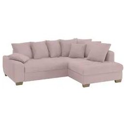 Ecksofa Inosign "Nikita II, L-Form" Sofas Gr. B/H/T: 240cm x 86cm x 190cm, Cord, Bettfunktion links, Ausführung / Funktion, rosa Wahlweise mit Kaltschaum, EasyBett, Bettkasten